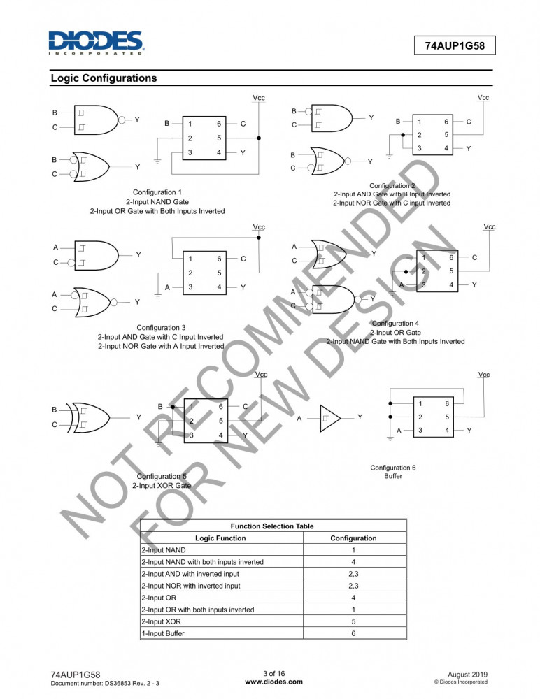 74AUP1G58FZ4-7 datasheet page 3