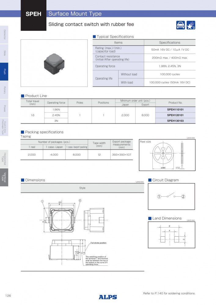 ALPSALPINE SPEH120100 technical document page 1