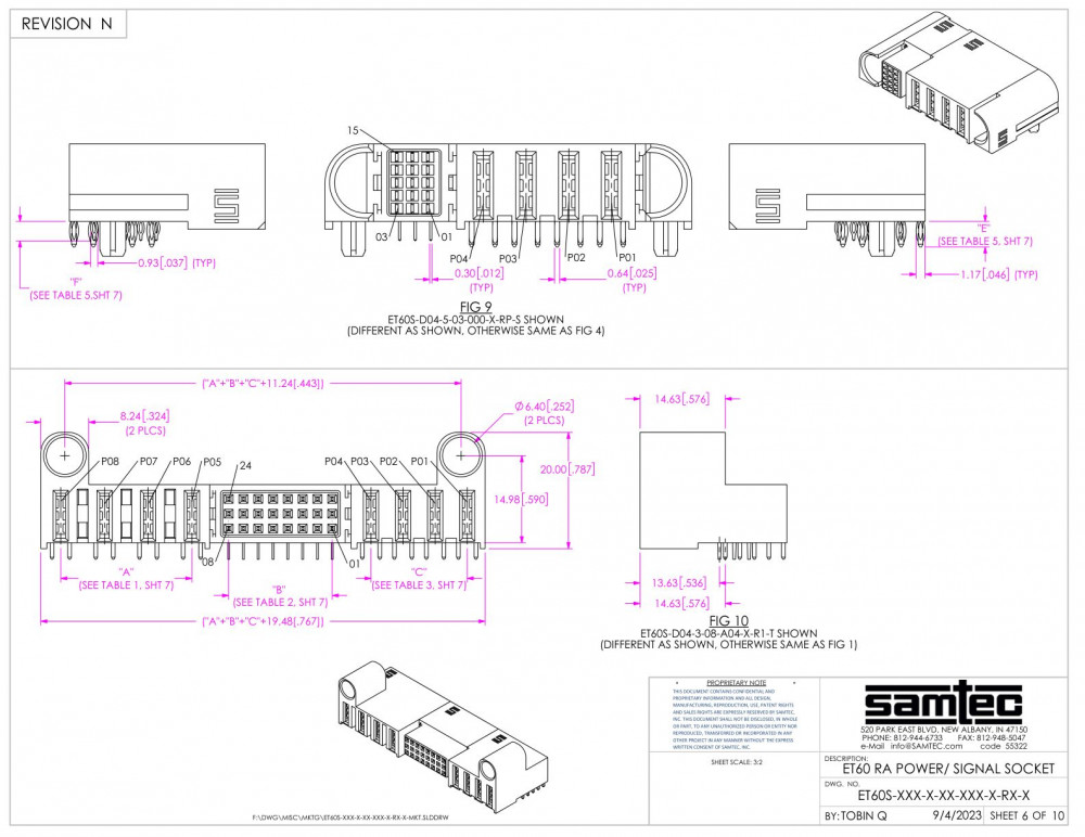 Samtec ET60 drawing page 6