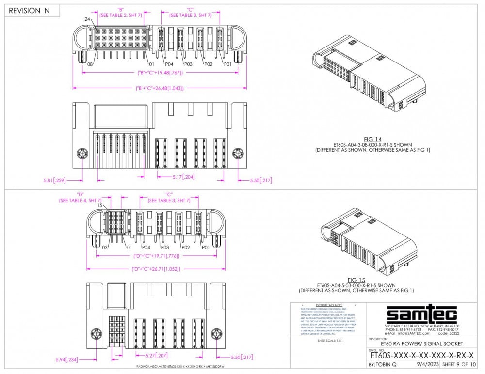Samtec ET60 drawing page 9