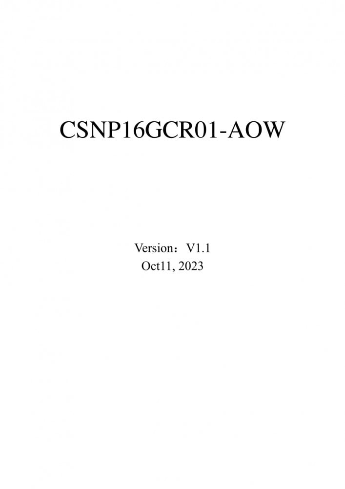 CSNP16GCR01-AOW datasheet page 1