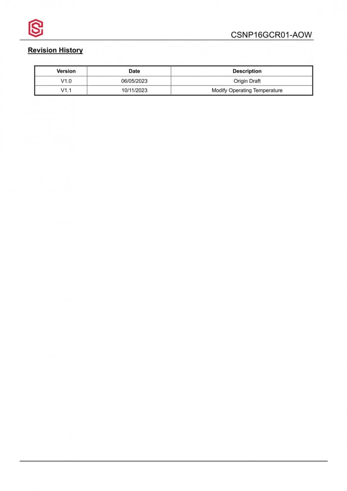 CSNP16GCR01-AOW datasheet page 2