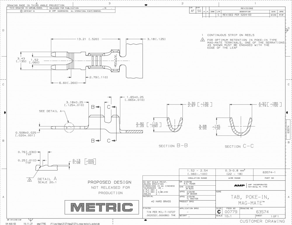 TE Connectivity 63574-1 technical drawing preview