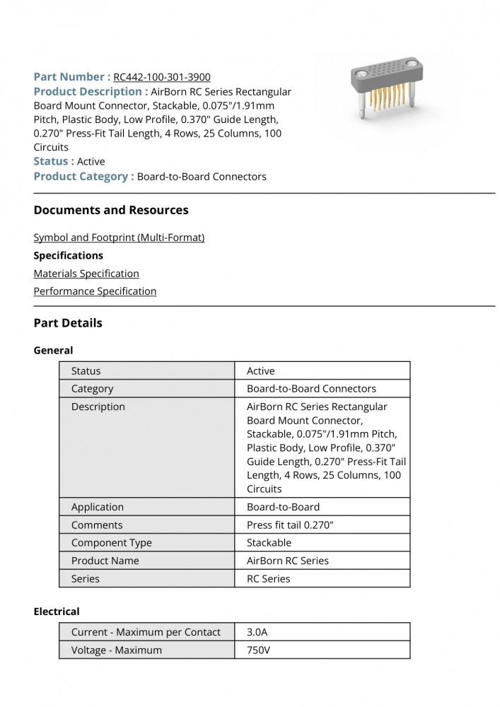 RC442-100-301-3900 technical document page 1