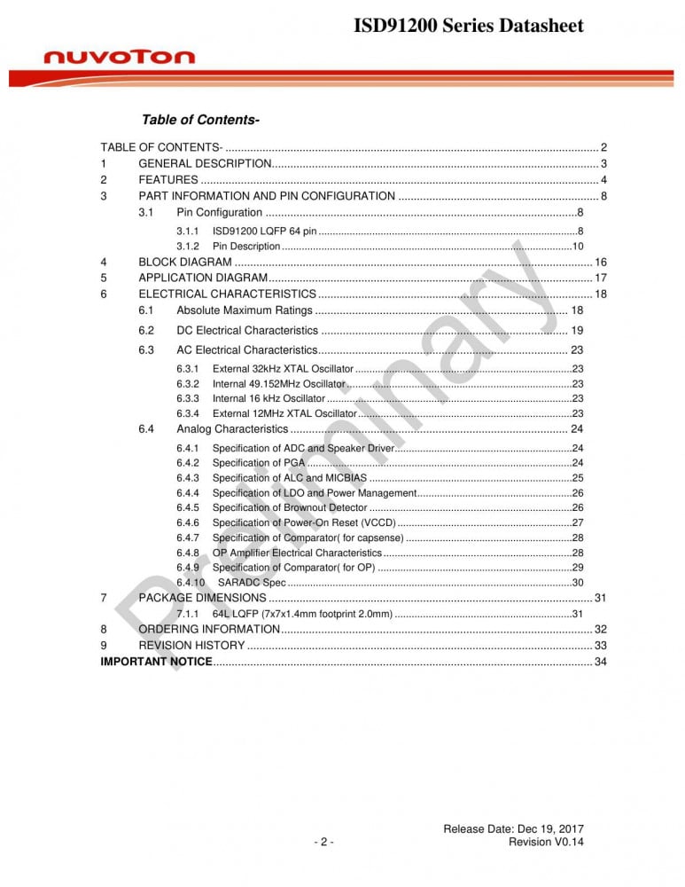 ISD91200 datasheet page 2