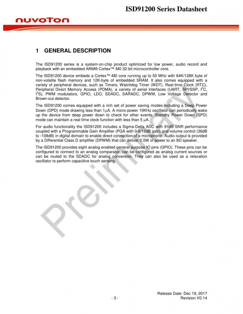 ISD91200 datasheet page 3
