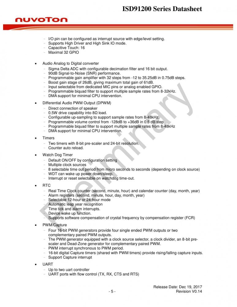 ISD91200 datasheet page 5