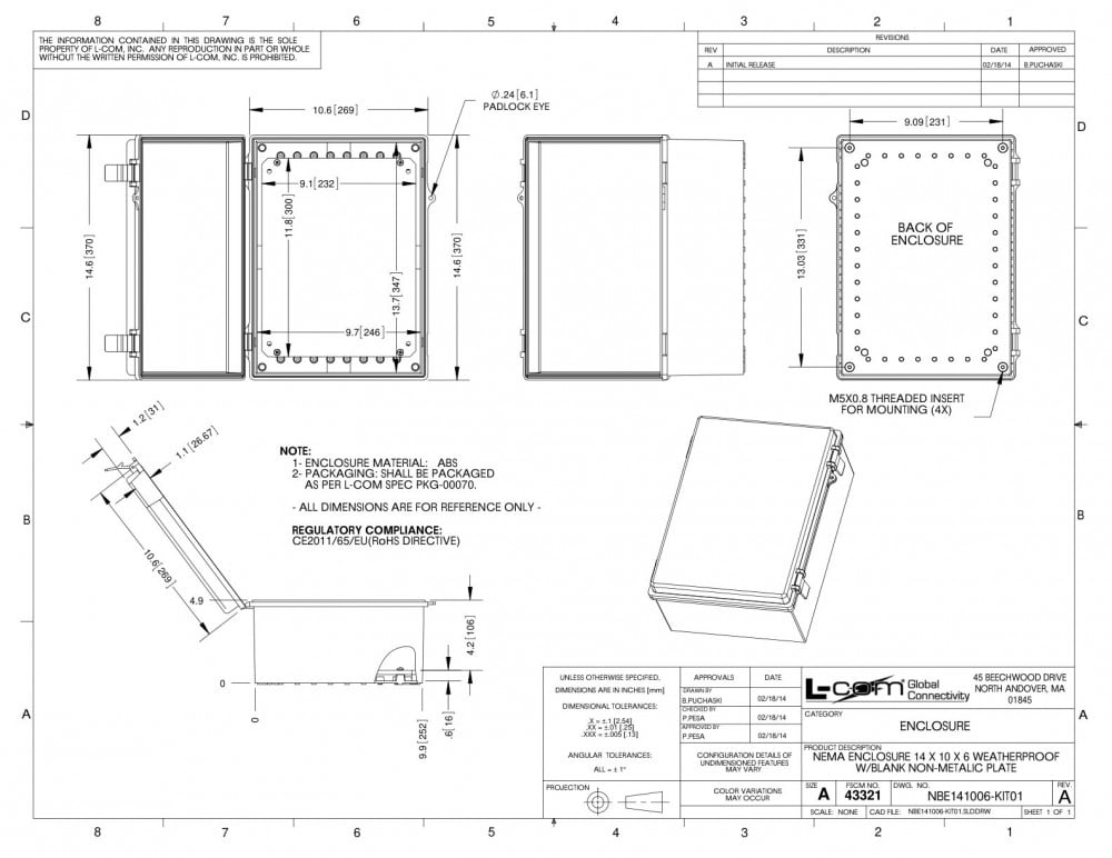 L-com NBE141006-KIT01 technical document page