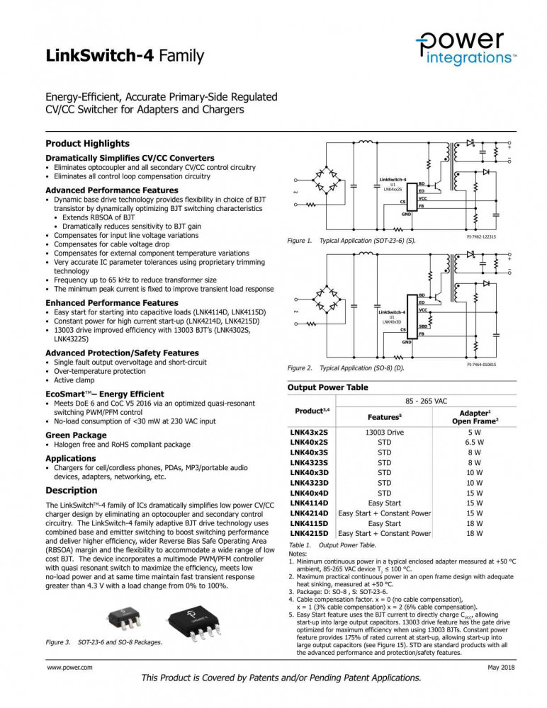 LNK4022S-TL datasheet page 1