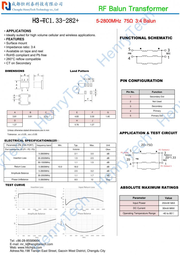 H3-TC1.33-282+ datasheet page