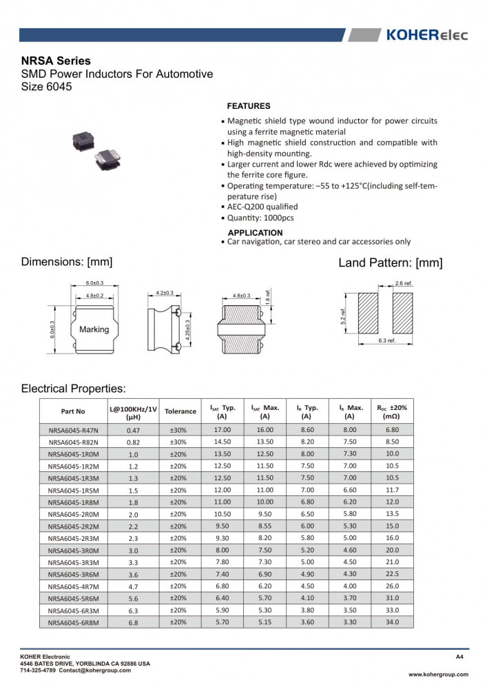 NRSA6045-680M datasheet page 1