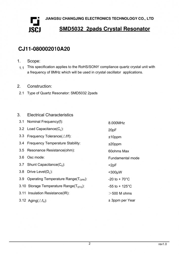 CJ11-080002010A20 datasheet page 2