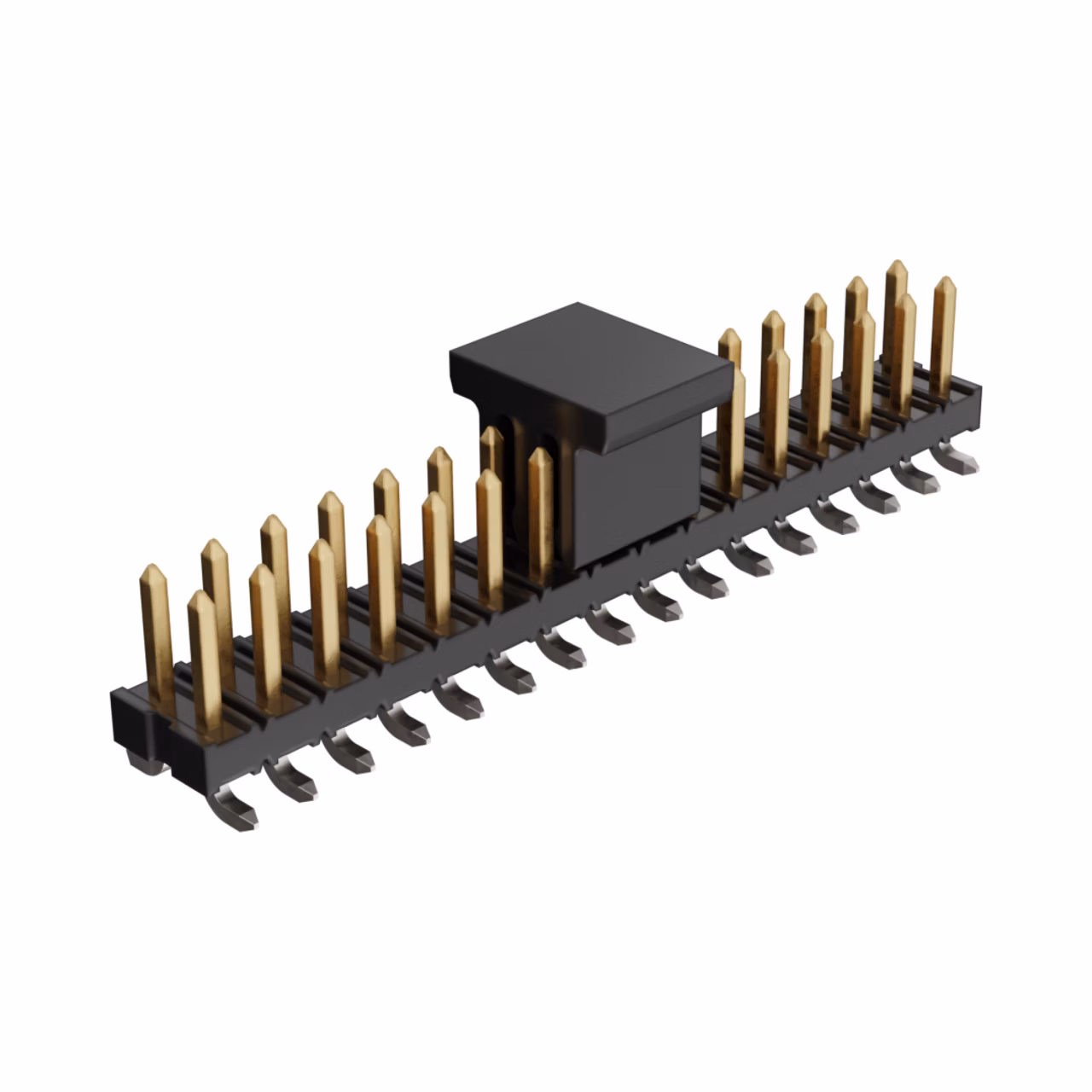 Milli-Grid Header, Vertical, Surface Mount, 20 Circuits, 0.38µm Gold (Au) Plating, Mating Pin Length 3.80mm, with Cap, Tube, Lead-Free