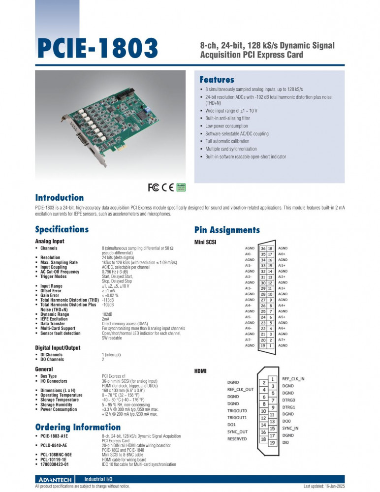 PCIE-1803 technical document preview