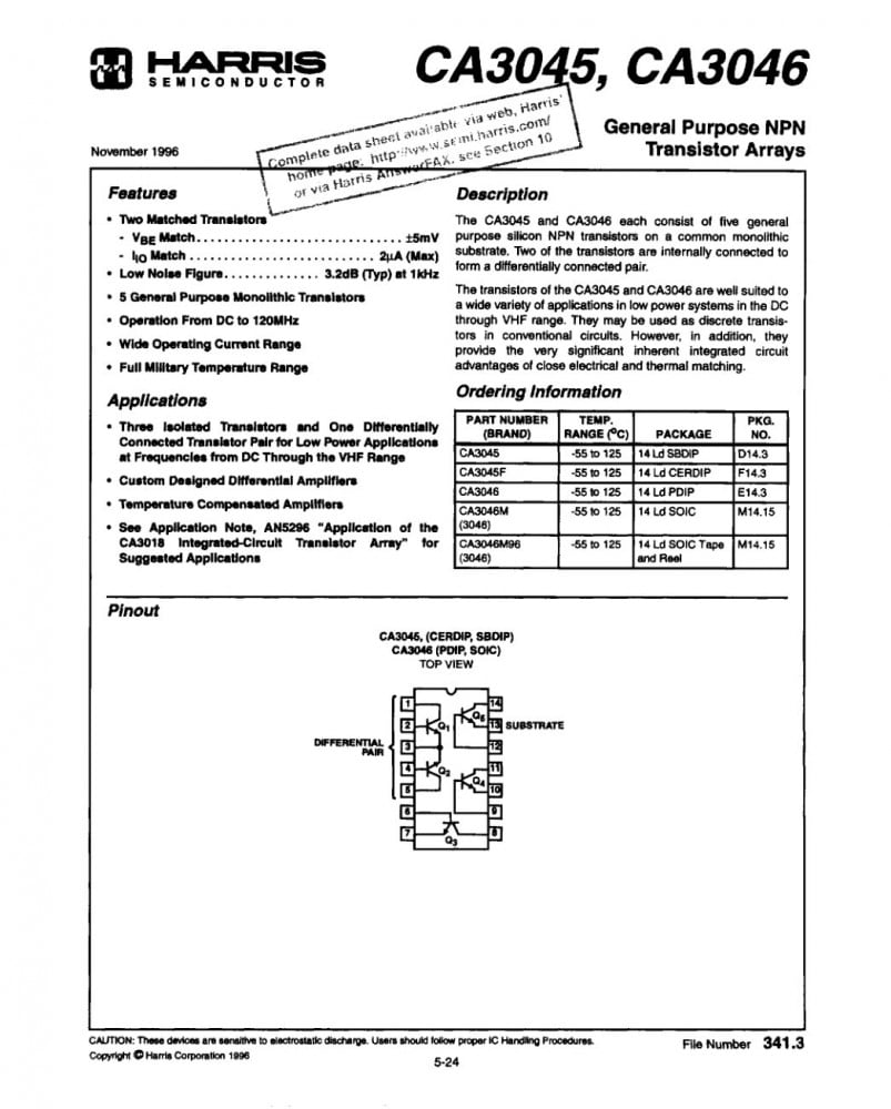 CA3046 technical datasheet page 2