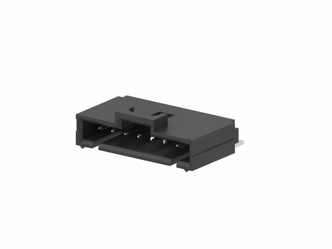 2.54mm Pitch SL Header, Single Row, Right-Angle, LCP, Shrouded, Surface Mount, Matte Tin (Sn) Plating, 2 Circuits