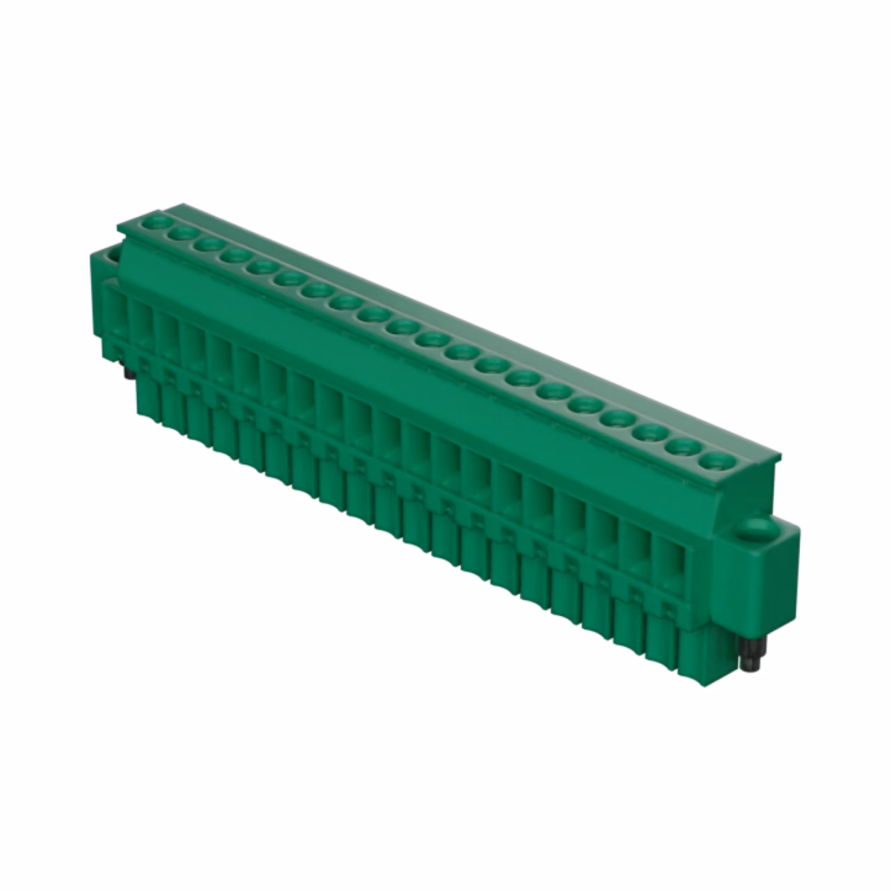 3.50mm Pitch Eurostyle Vertical Plug, with Retention Screws, Rear Wire Entry, Green Housing, 20 Circuits for sale