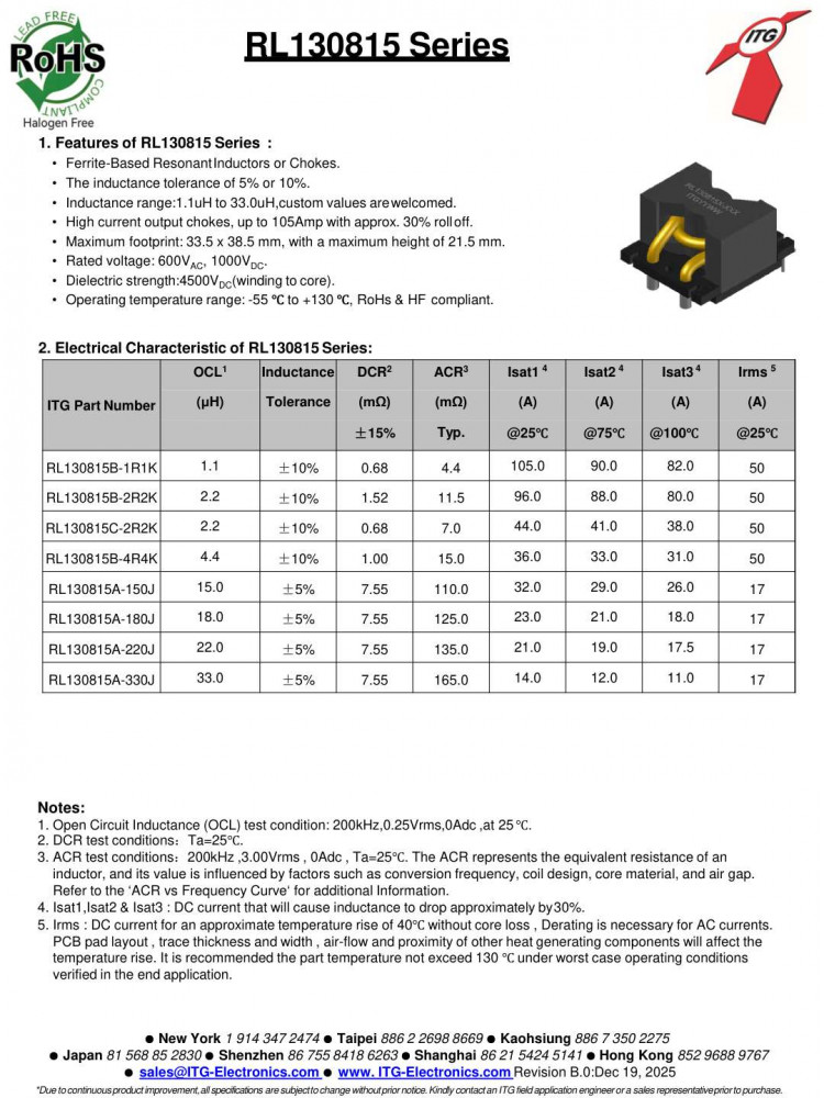RL130815 datasheet page 1
