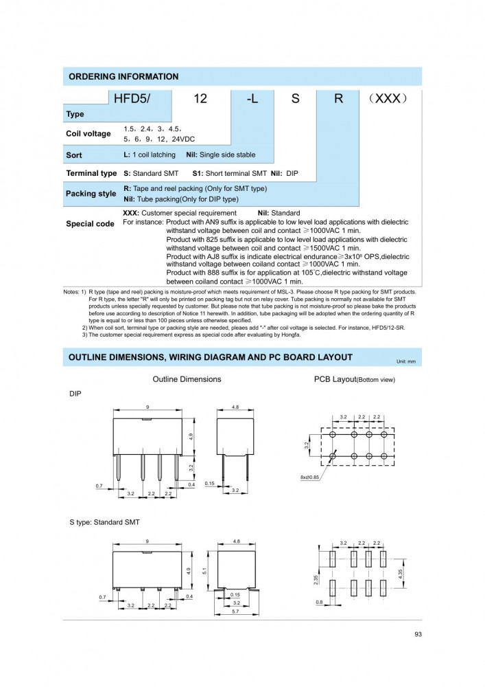 HONGFA HFD5/12 datasheet page 3