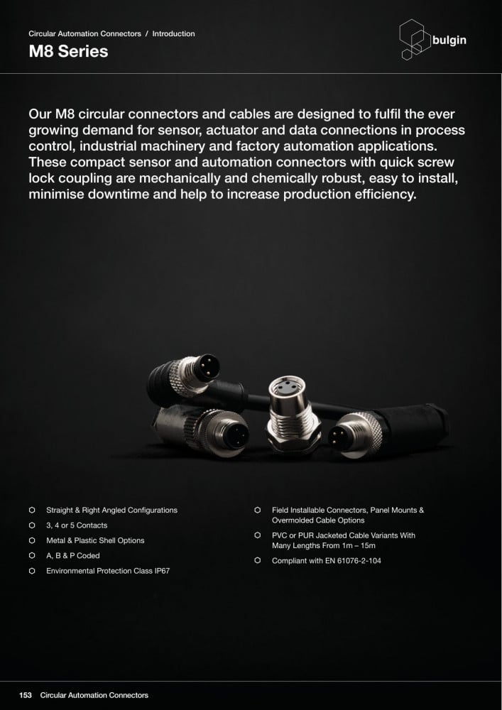 Bulgin M8 documentation page 1