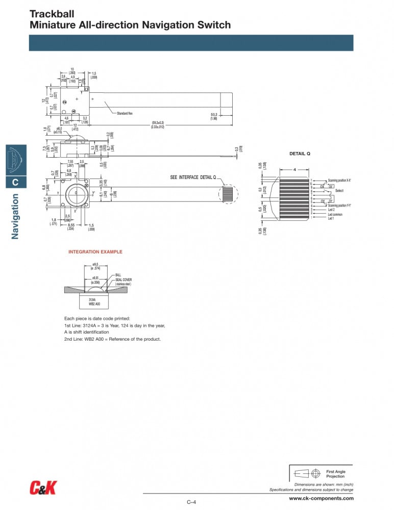 C&K TBWB2AOG technical document page 2