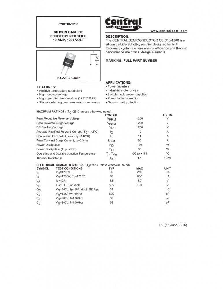 CSIC10-1200 SL datasheet page 1