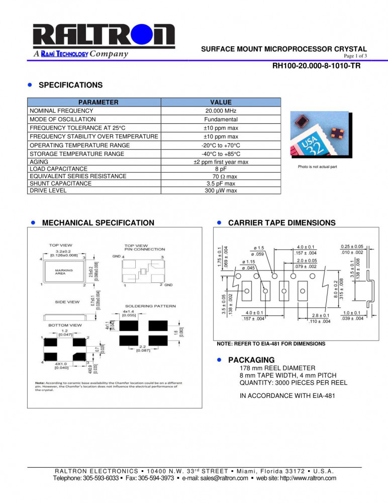RH100-20.000-8-1010-TR datasheet page 1