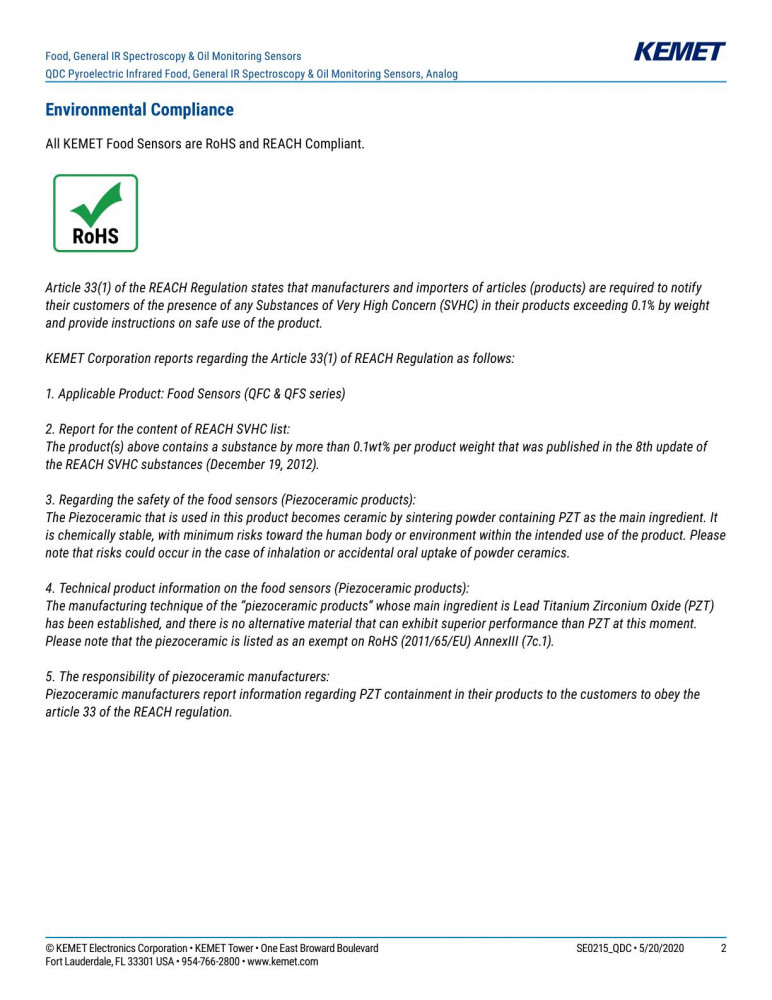 KEMET USEQDCDAFAT100 datasheet page 2