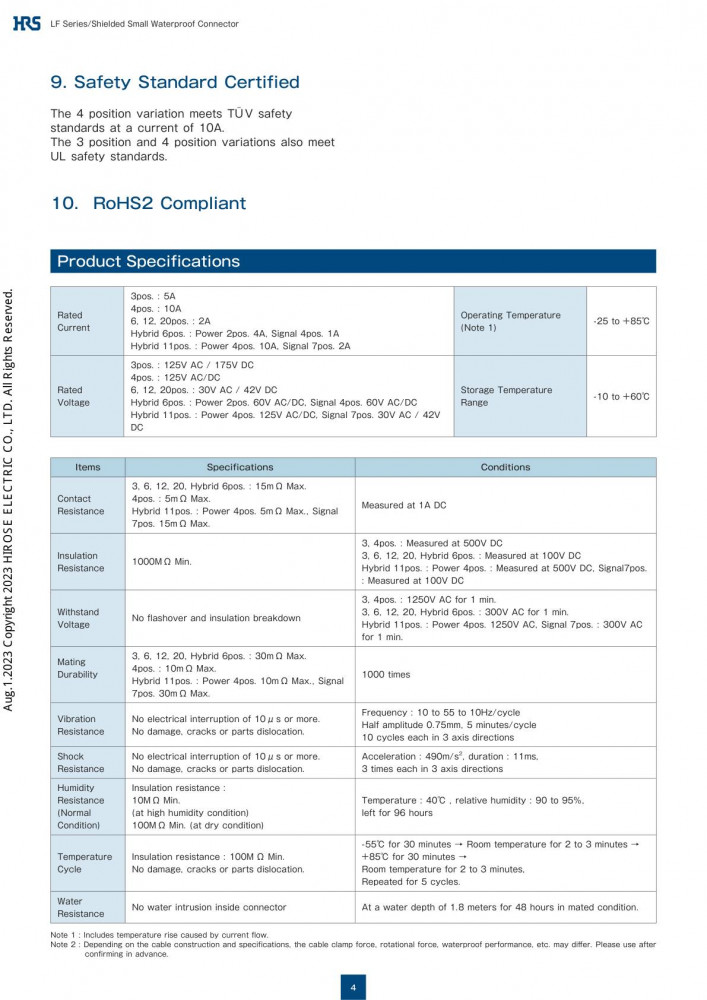 HRS LF Series document page 4