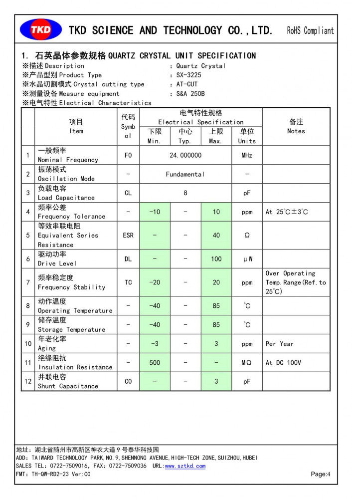 TKD SX32Y024000B81T003 specification page 4