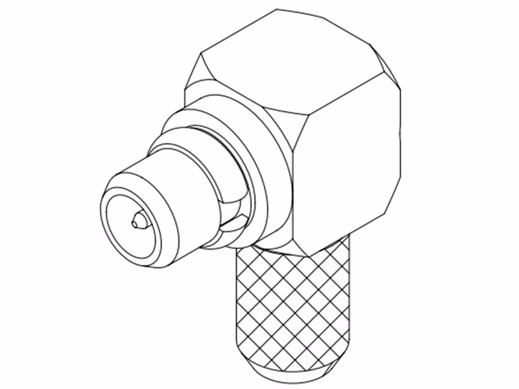 MMCX Plug, Right-Angle, Crimp, RG-174, RG-188 and RG-316 Cable, Bag, 50 Ohms for sale