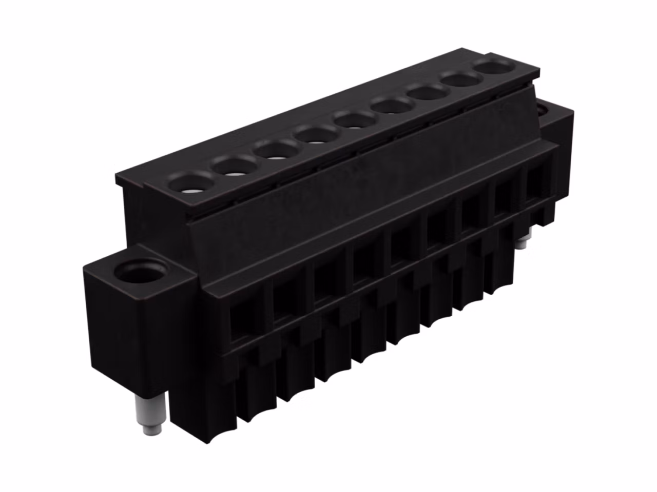 3.81mm Pitch Eurostyle Vertical Plug, with Retention Screws, Rear Wire Entry, Gold (Au) Plated, Black, 9 Circuits for sale