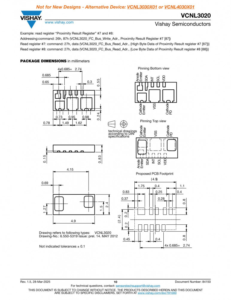 VCNL3020 datasheet page 10