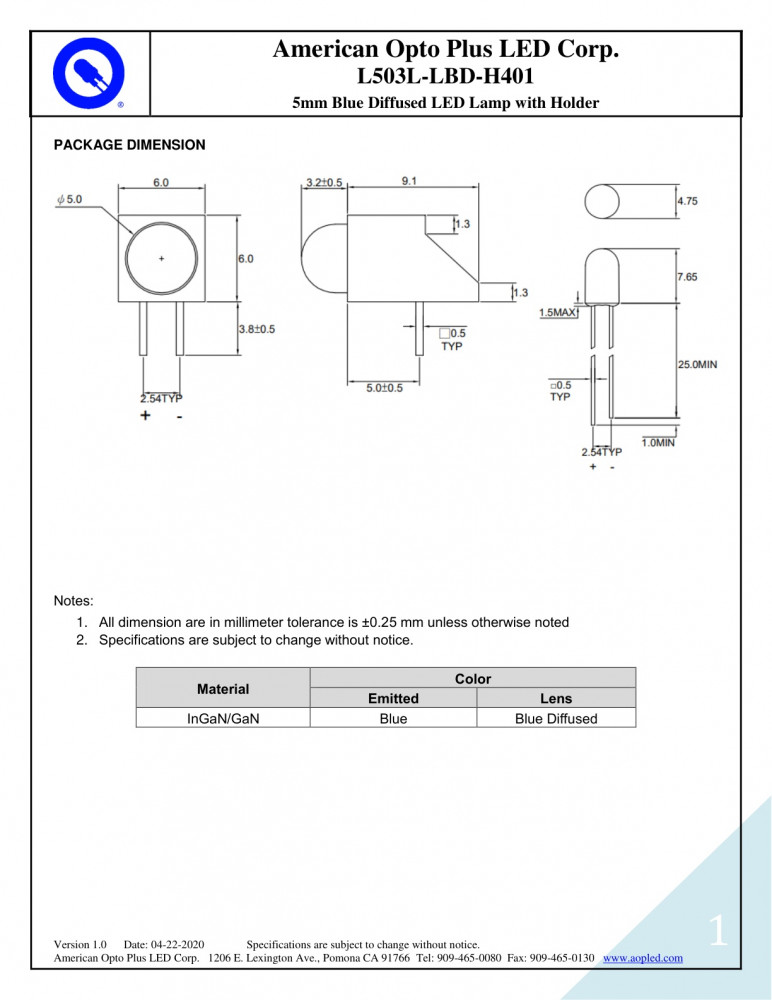 L503L-LBD-H401 datasheet page 1