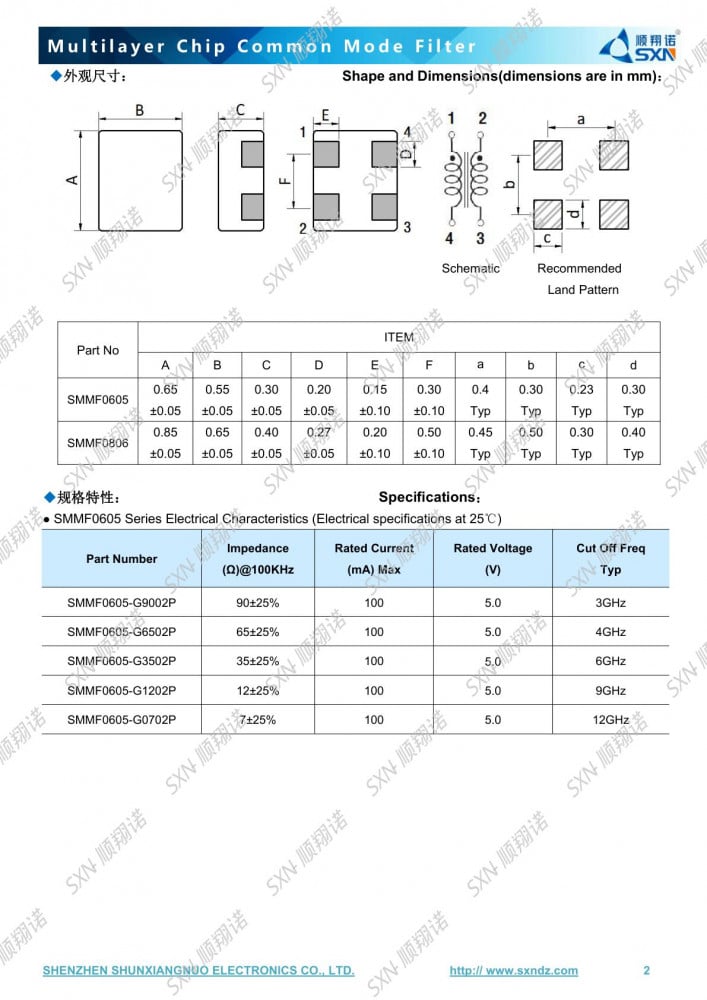 SMMF0806-G9002P datasheet page 2
