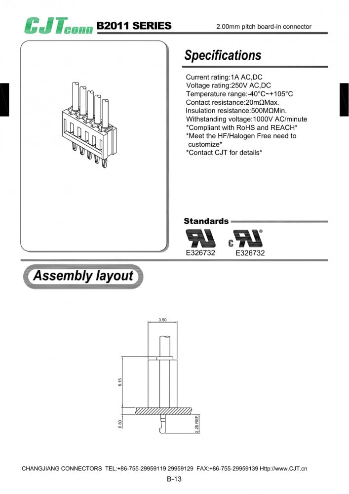 CJT B2011 series technical document page 1