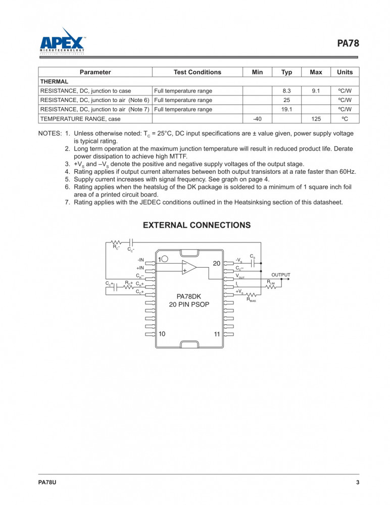 PA78DK datasheet page 3