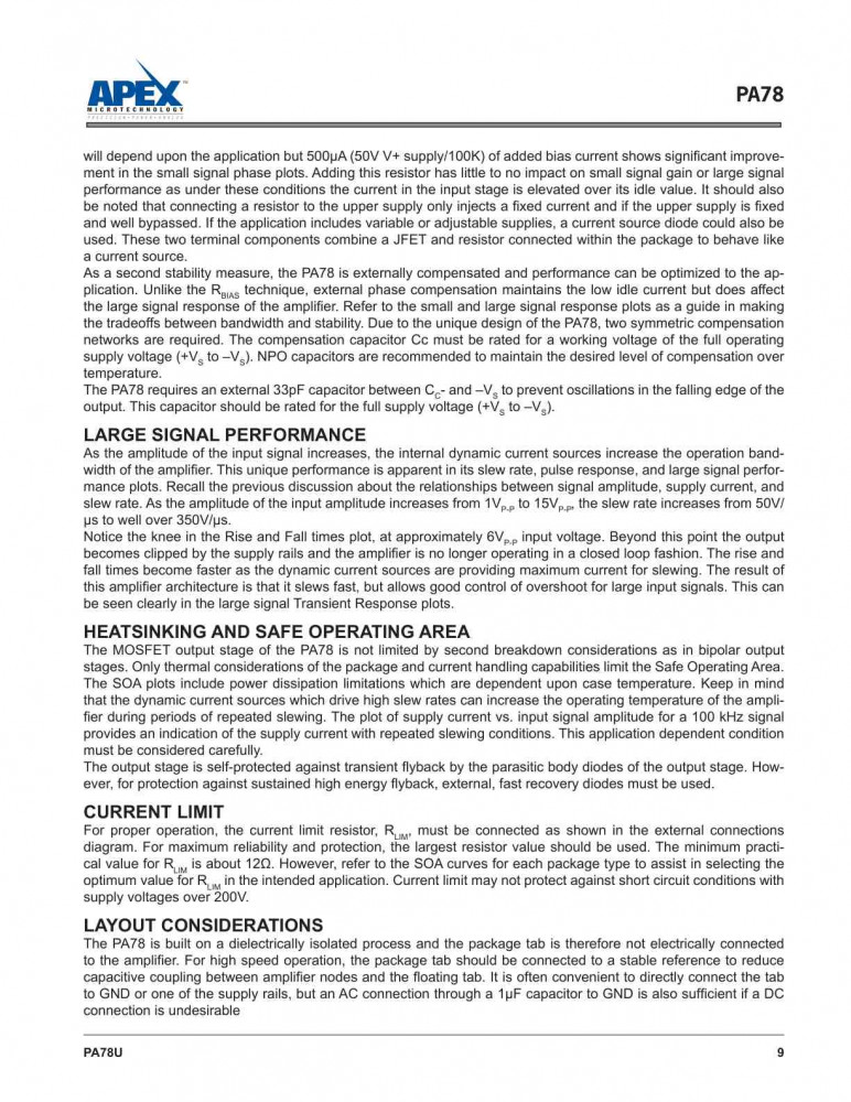PA78DK datasheet page 9