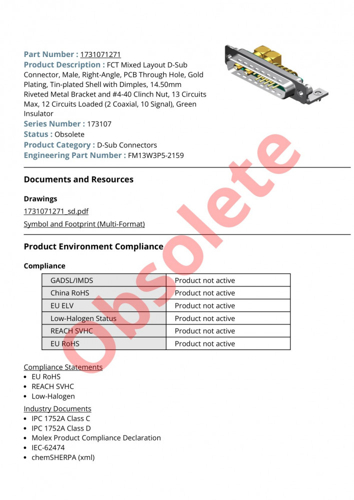 MOLEX 1731071271 technical drawing preview, page 1