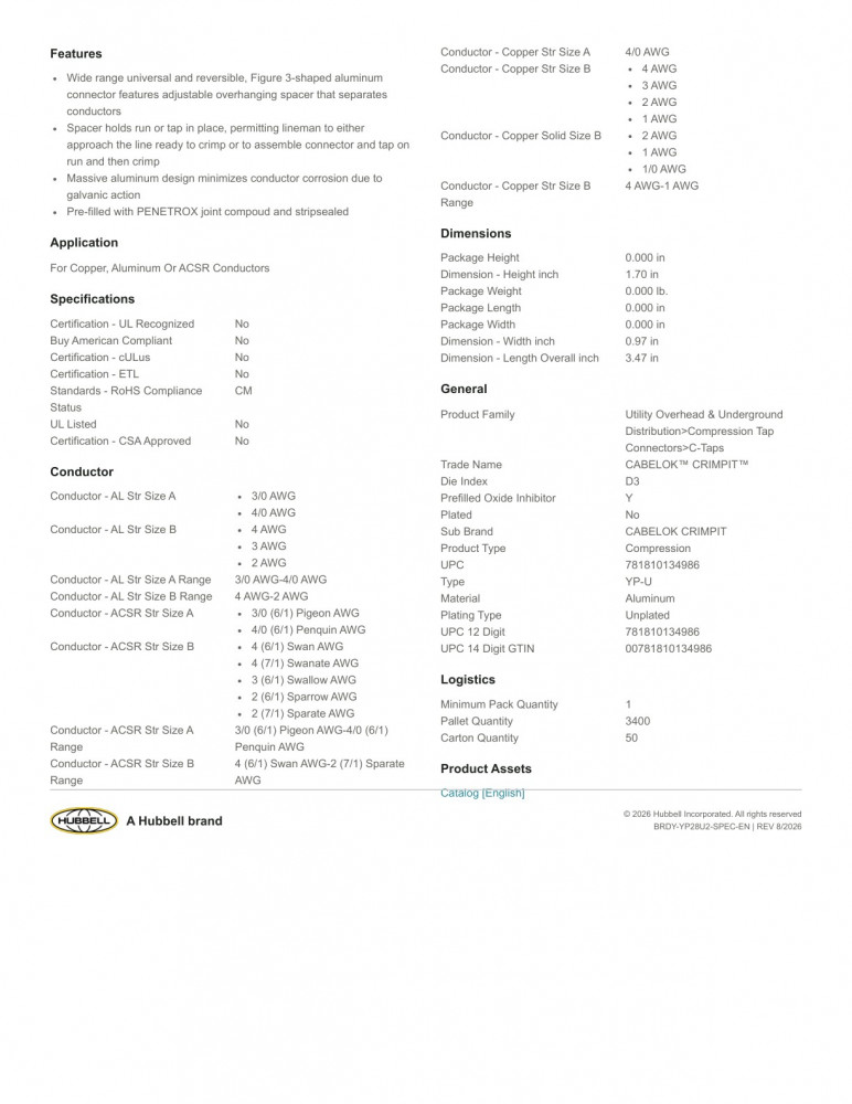 YP28U2 technical document, page 2