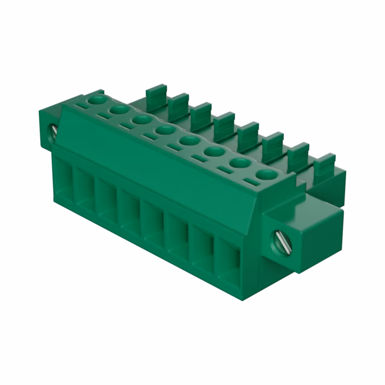 3.50mm Pitch Eurostyle Horizontal Plug, with Retention Screws, Green Housing, 8 Circuits for sale