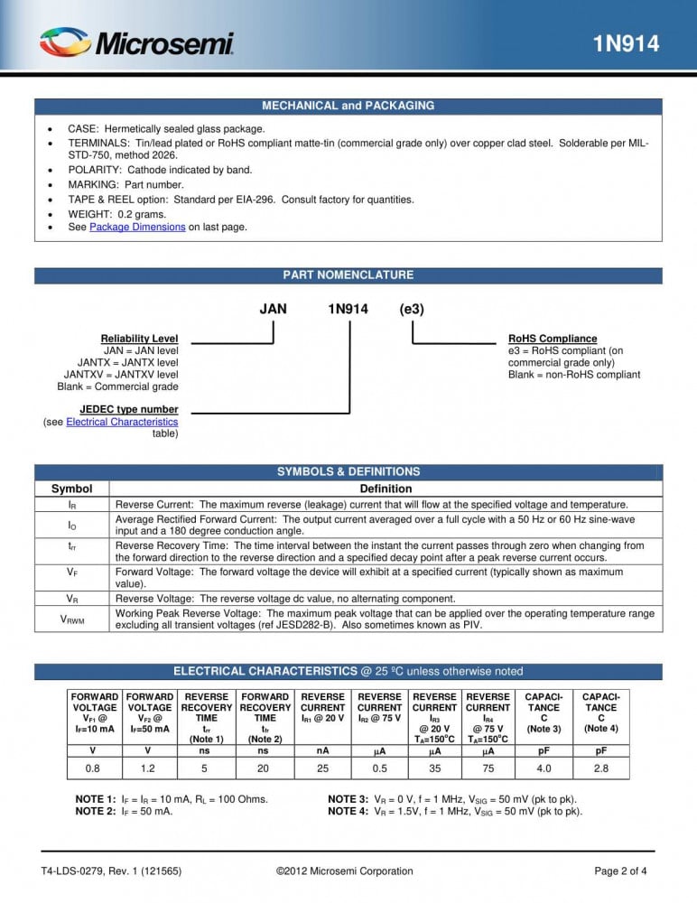 1N914 datasheet page 2