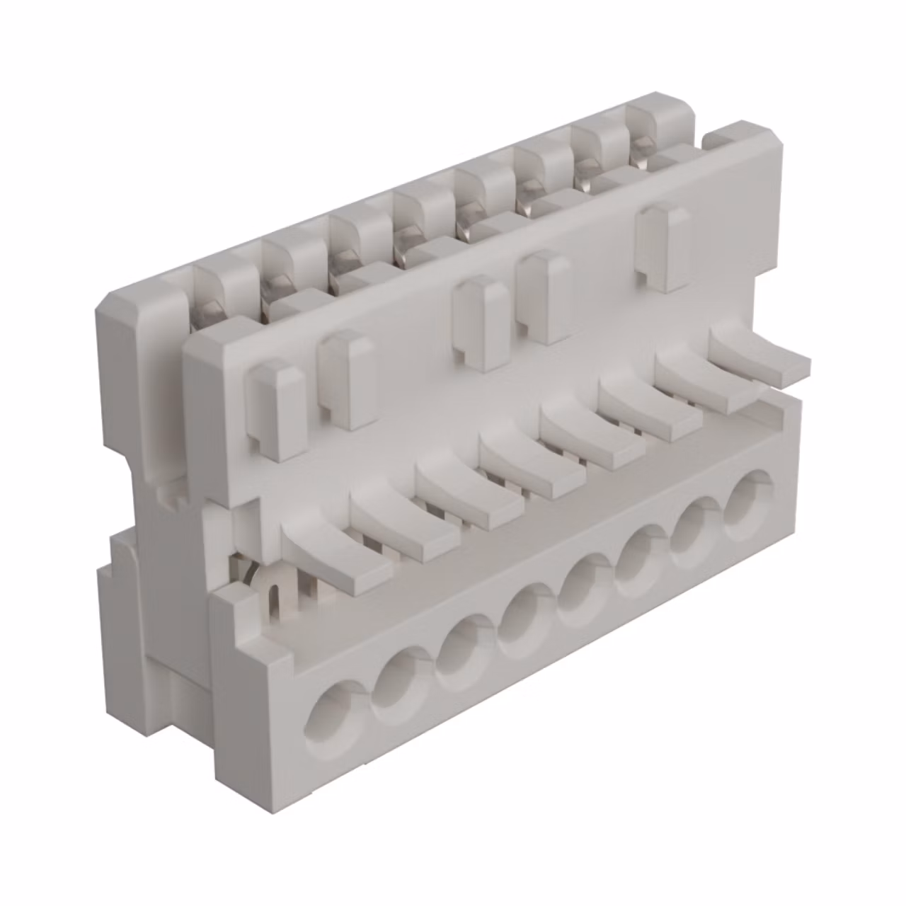 Appli-Mate RAST 2.5 Female Connector, 2.50mm Pitch, 8 Circuits, Positions C, F, H & I Removed, Open Endwalls for sale