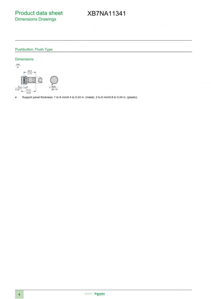 XB7NA11341 technical document page 4