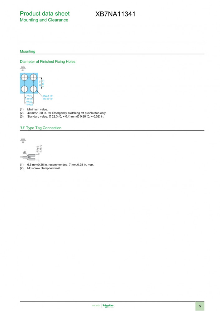 XB7NA11341 technical document page 5