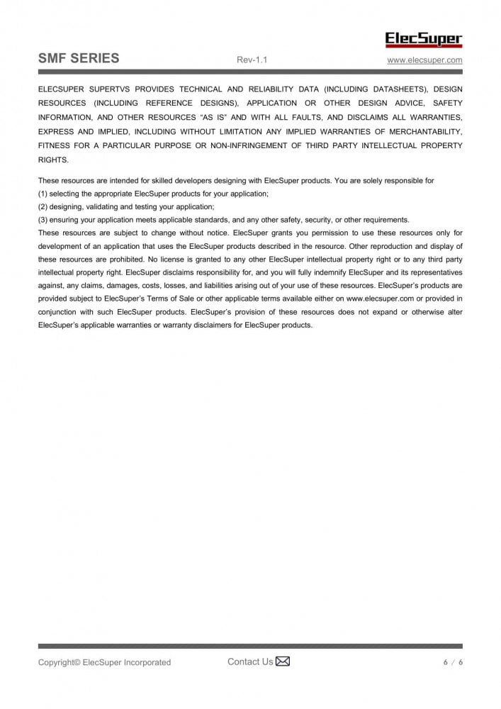 ElecSuper SMF30A datasheet page 6