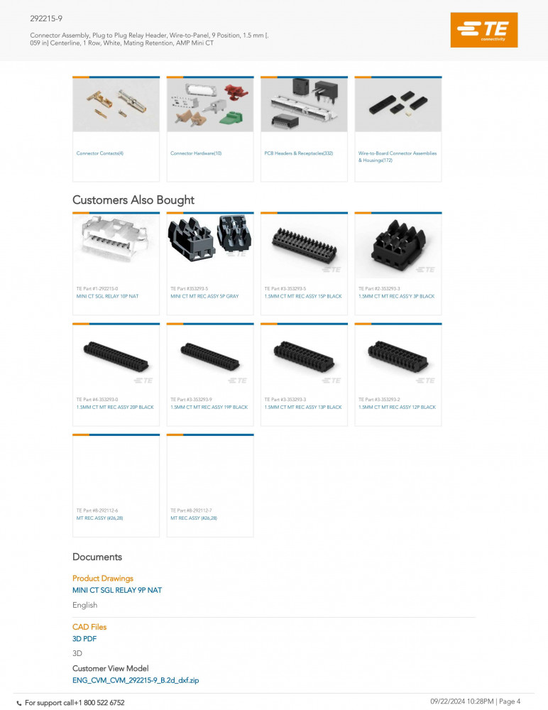 TE Connectivity 292215-9 technical document page 4