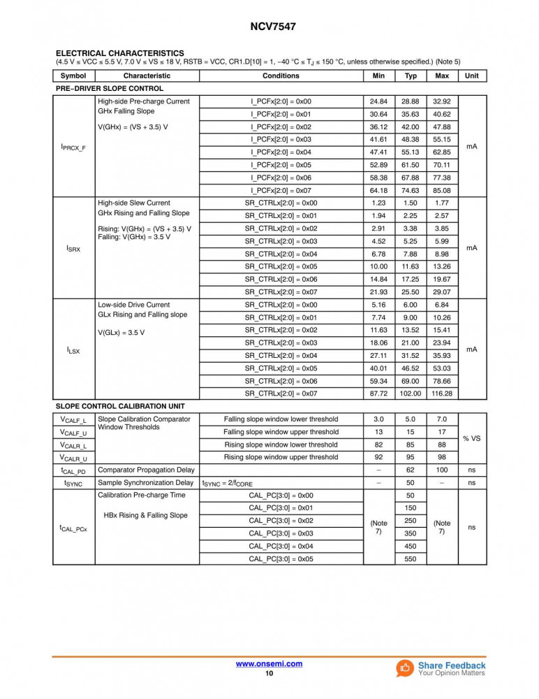 NCV7547 document page 10