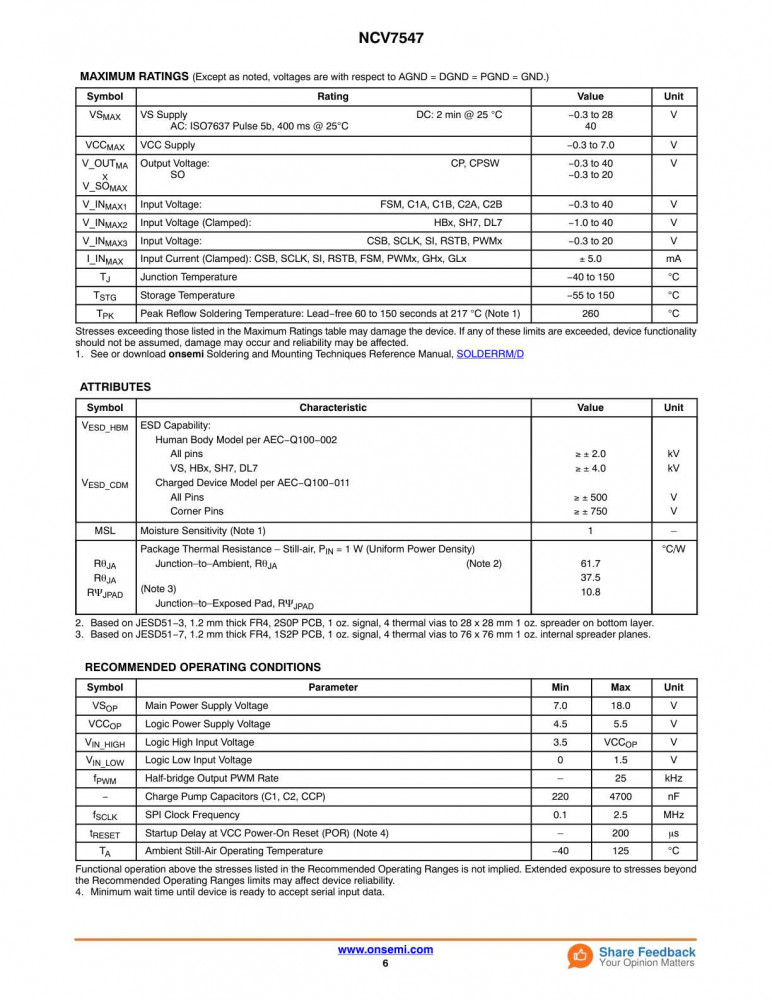 NCV7547 document page 6