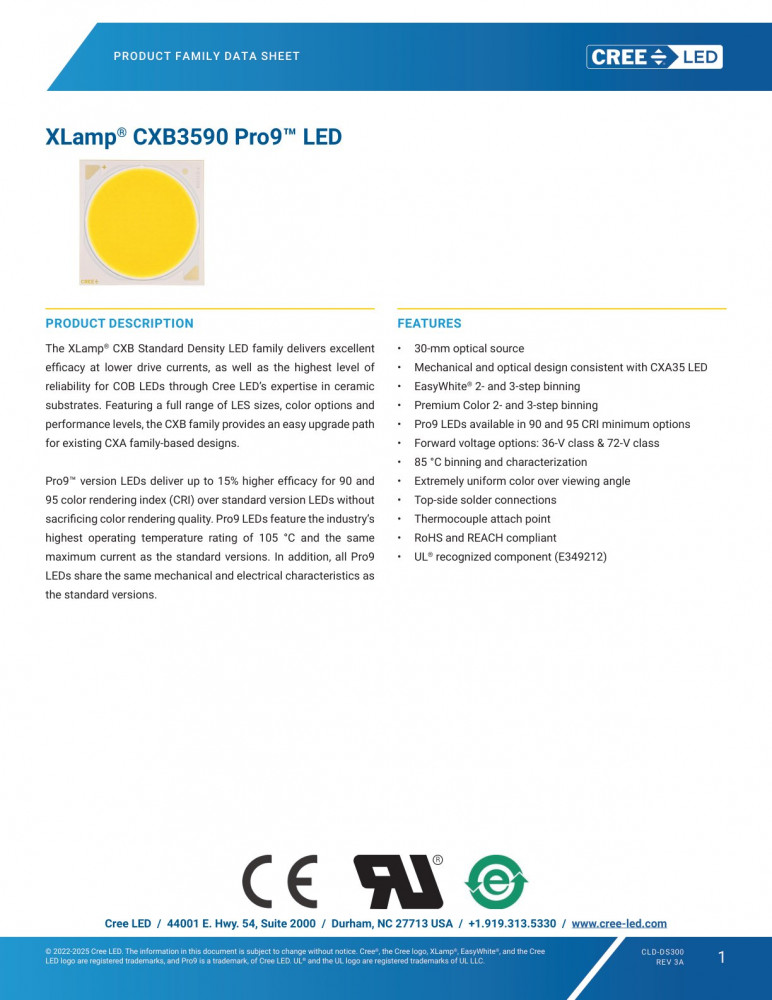 CXB3590 Pro9 datasheet page 1